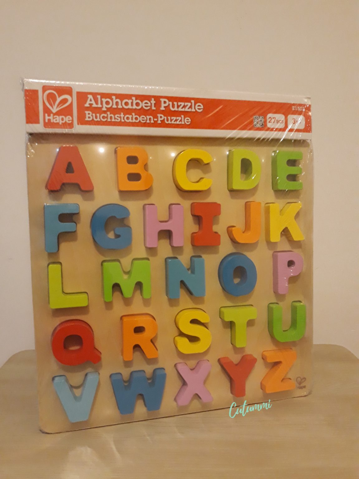 Puzzle madera alfabeto mayúsculas Hape – CUTUMMI -Aprender Jugando