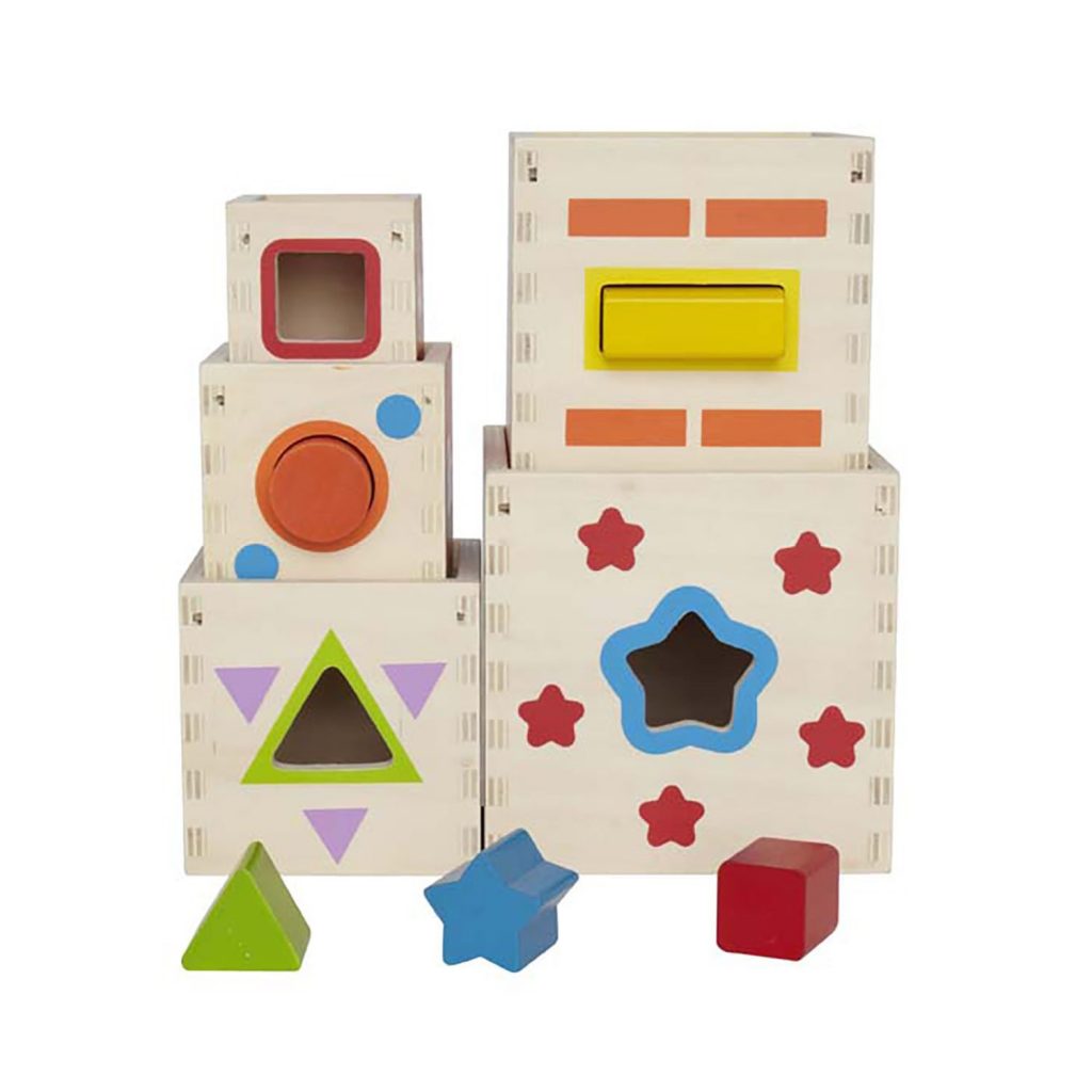 Pirámide de Juego Hape Torre de madera apilable encaje – CUTUMMI -Aprender Jugando